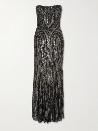 Jenny Packham Robe Du Soir Bustier En Tulle &Agrave; Ornements Euphoria - Noir