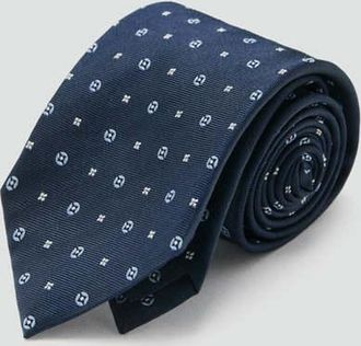 Mango Gemusterte Krawatte aus 100 % Seide marineblau - Herren - Einheitsgr&ouml;&szlig;e - MANGO MAN