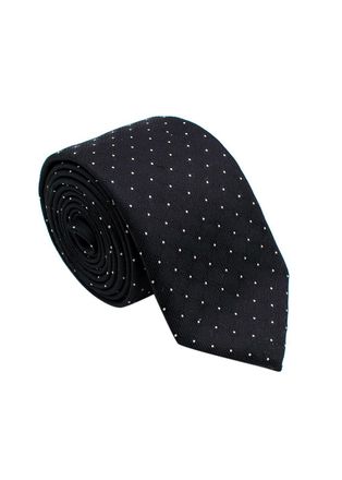 Balmain Black Silk Polka-dot Tie