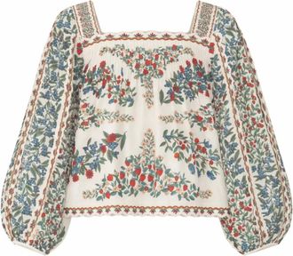 Farm Rio Farm Rio, Femme, Blouses et Chemises, Multicolore, Taille: 40 FR Fruit Beauty Scarf Blouse