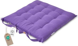 Homescapes Stuhlkissen 40x40 cm lila - Sitzkissen Outdoor/Indoor mit Baumwollbezug, Sitzpolster waschbar und Oeko-TEX-Zertifiziert f&uuml;r Esszimmer-, K&uuml;chen- & Gart