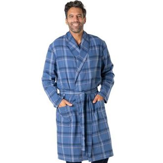Eminence Robe de Chambre Homme Flanelle- 100% Coton Flanelle - Longueur Genou, Manches Longues - Label OEKO-TEX Standard 100