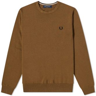 Fred Perry Rundhals-Strickpullover - - Knitwear - Herren - Braun - L