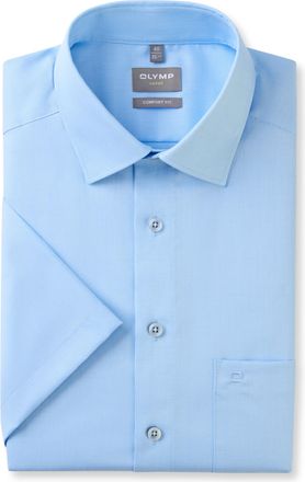 Olymp Herren Oberhemd Kurzarm Luxor,Faux Uni,466 Comfort Fit 20,13 New Kent,bleu 11,41