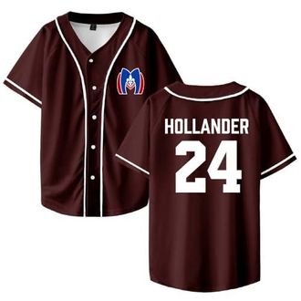 Generic HeatRivalry Merch Hockey Baseball Jersey Shirt Col V Unisexe Manches Courtes Streetwear V&ecirc;tements, marron, XXL