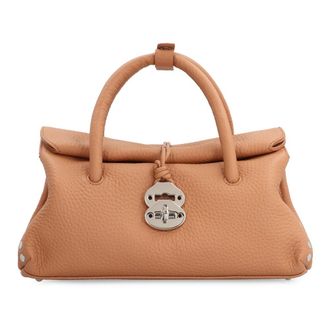 Zanellato Femme, Sacs, Brun, Taille: ONE Size Sac à main en cuir élégant avec clous