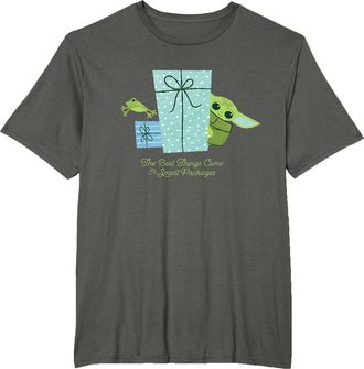 Star Wars The Mandalorian Grogu Small Packages Holiday T-Shirt