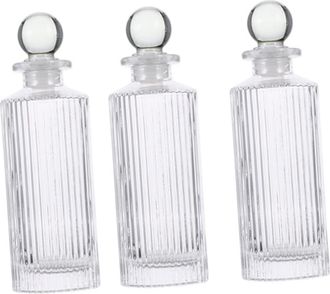 Cabilock 3 St&uuml;ck Glas Aromatherapie Flasche Diffuser Flasche f&uuml;r &Auml;therische &Ouml;le Transparent Dekorativ Vielseitig als Duftflasche und Mini blumenvase f&uuml;r Zuhaus