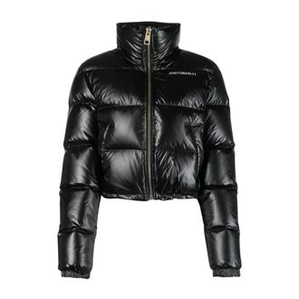 Just Cavalli Femme, Vestes, Noir, Taille: 40 FR Doudoune &agrave; col chemin&eacute;e