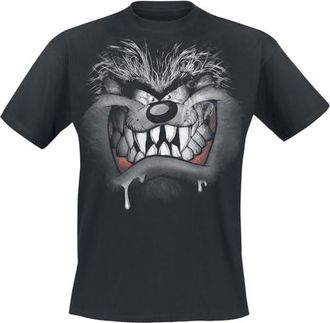 Looney Tunes Taz Homme T-Shirt Manches Courtes Noir XXL 100% Coton Regular/Coupe Standard