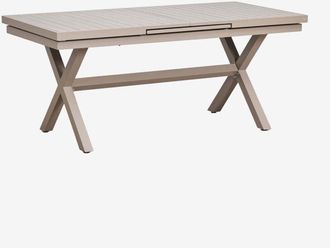 Sklum Rechteckiger ausziehbarer Gartentisch aus Aluminium Karena Moka Braun 180 - 240 x 90 cm