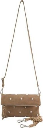 Fredsbruder Cuir sac à épaule bandoulière Endless Beads Flap Bag Taupe