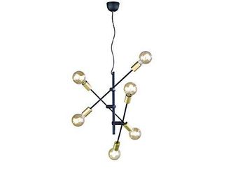 Trio Trio Leuchten 306700632 Cross Lampe Suspendue, M&eacute;tal, E27, 1 W, Noir Mat, 54.5 x 54.5 x 150 cm