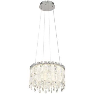 Globo Lighting H&auml;ngelampe Esstischleuchte dimmbar Fernbedienung Glaskristalle led cct h 120cm