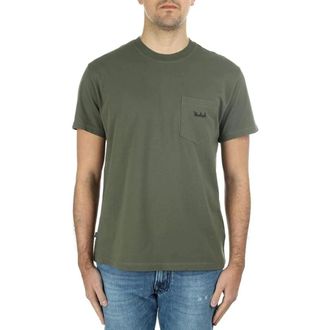 Woolrich T-Shirt mit Brusttasche - - Tops - Herren - Gr&uuml;n - M