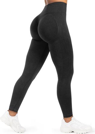 Smilodox Leggings Damen Yune, Scrunch und Batik Optik mit Seamless Naht und Kontur, Fitness Hose, elastisch, Blickdicht, optimal für Gym, Yoga und Pilates, kom