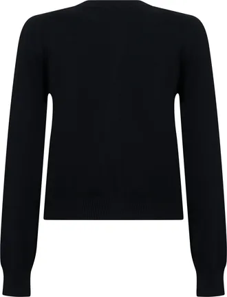 Maison Kitsun&eacute; Womens Cardigan With Buttons And Logo Black Wool Cardigans Sweater
