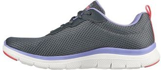 Skechers Femme Flex Appeal 4.0 Brilliant View Basket, Charcoal Mesh Lavender Trim, 38.5 EU