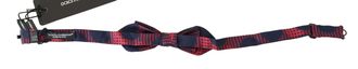Dolce & Gabbana Red Checkered Silk Adjustable Men Neck Bow Tie
