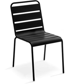 Oviala Oviala - Chaise de jardin en m&eacute;tal noir - Palavas