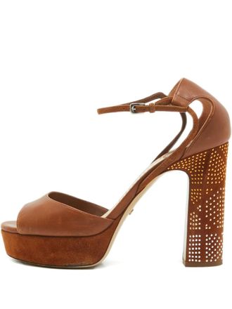 Dior Plateau-Sandalen mit Kristallen 110mm - Braun