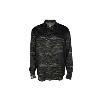 Roberto Cavalli Caiman Print Shirt - - Shirts - Herren - Braun - S