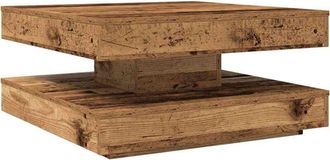 vidaXL Couchtisch 360-Grad Drehbar Altholz-Optik 70x70x34,5 cm vidaXL