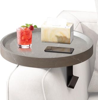Generic Sofatablett - Sofatisch, Seitentisch, Sofatablett für Arme, moderner minimalistischer Stil, verstellbarer Clip, verstellbarer Clip auf der Ablage