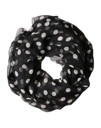 Dolce & Gabbana Mens Black Polka Dot Silk Neck Wrap Shawl 205cm X 137cm Scarf