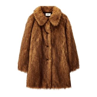 BA&SH Femme, Vestes, Brun, Taille: 38 FR Manteau mi-cuisse droit