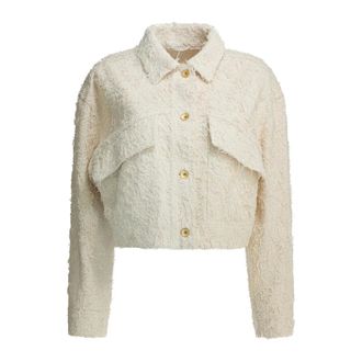 Brunello Cucinelli Femme, Vestes, Blanc, Taille: 38 FR Veste Courte Textur&eacute;e