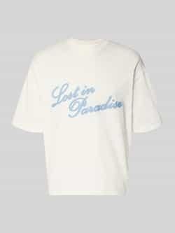 Review T-Shirt mit Logo- und Statement-Stitching