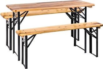 Dema Dema - Bierzeltgarnitur Schwabing 120x60 cm Bierbank Biertisch Festzeltgarnitur Set