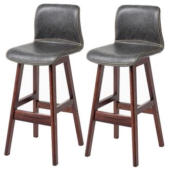 Generic Barhocker aus PU-Leder mit Fu&szlig;st&uuml;tze - Ergonomisches Design mit niedriger R&uuml;ckenlehne f&uuml;r K&uuml;che und Hausbar, stilvolle Sitzgelegenheiten in Tresenh&ouml;he