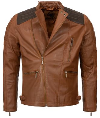 Rock Creek Lederjacke Hellbraun