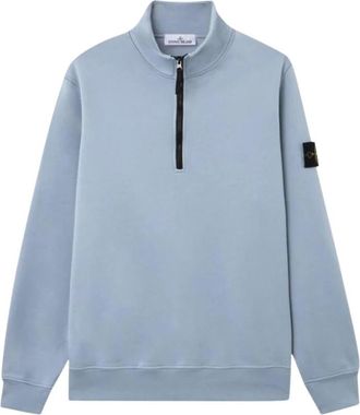 Stone Island Homme, Sweatshirts et sweats &agrave; capuche, Bleu, Taille: L Half Zip Sweater