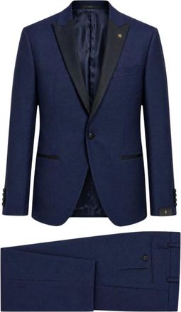 Manuel Ritz Homme, Costumes, Bleu, Taille: L Costume crois&eacute;