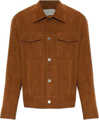 Ami Veste en daim avec logo brod&eacute; - Homme - Vestes - Brun - Taille: M