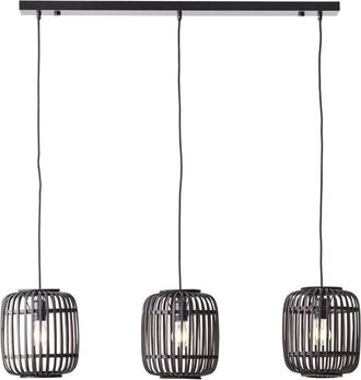 Endon Lighting Mathias Plafonnier suspendu Bar, bambou fonc&eacute;, contreplaqu&eacute; avec peinture noire mate - Endon