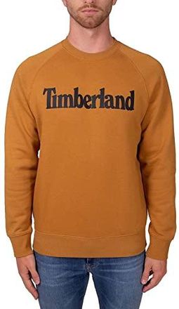 Timberland Northwood TFO Wordmark Logo Brushback Crew Neck Wheat Boot Sweat-Shirt &Agrave; Capuche Sport, Marr&oacute;n, XL Homme