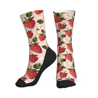 Generic Chaussettes De Travail Fleur De Fraisier Doux Chaussettes Habillées Antiderapante Work Socks Pour Quotidien Trekking Entraînement