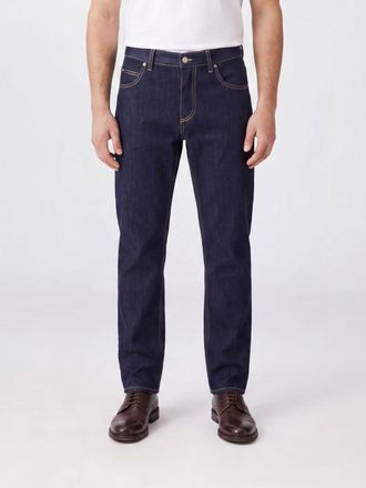 Dolce & Gabbana Jean droit en denim de coton avec plaque logo &agrave; larri&egrave;re