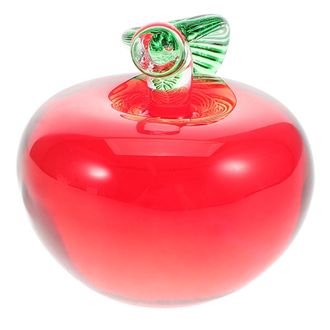 Garneck Kleiner Glasapfel Dekofigur aus Glas K&uuml;nstliche Frucht als Tischdekoration f&uuml;r Zuhause und B&uuml;ro Multifunktionales Glasornament mit Zeitlosem Design