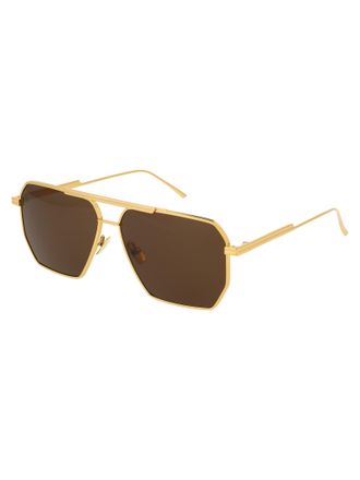 Bottega Veneta BV1012S Gold Metal Sunglasses - Gold