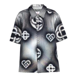 Casablanca Pearlescent Monogram Denim Shirt - - Shirts - Herren - Schwarzk - XS