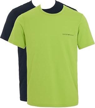 Emporio Armani Lot de 2 t-Shirts &agrave; col Rond en Pur Coton pour Homme, Bleu, Taille XL, Coupe r&eacute;guli&egrave;re, Bleu, XL