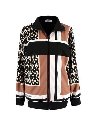 Valentino Garavani Black and Beige Zip Through Jacket Size XXS