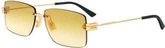 Bottega Veneta Lunettes de soleil rectangulaires - unisex - Accessoires - Jaune - Taille: 58 MM