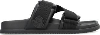 Moncler Womens Summer Velcro Slide Sandals Black