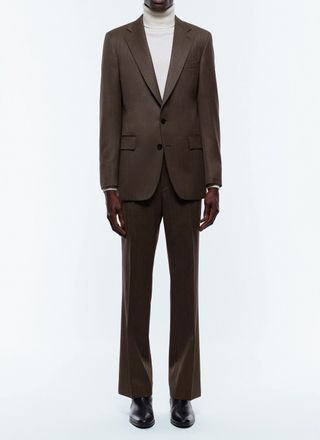 Fursac Costume ajust&eacute; en laine &agrave; chevrons - Taille 46 - Homme